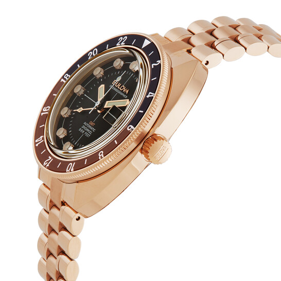 Bulova Open Box - Bulova Oceanographer GMT Automatic Black Dial Men's ...