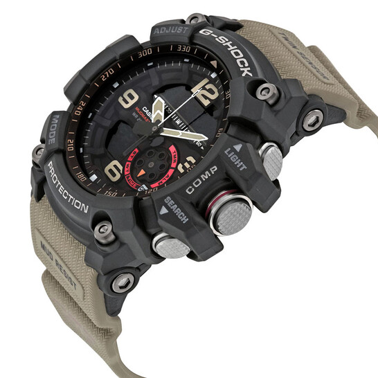 Casio Open Box - Casio G-Shock Black Dial Tan Resin Strap Men's Watch ...