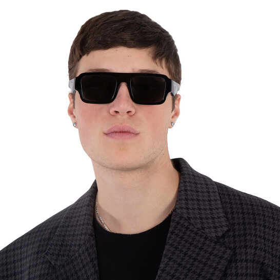 Prada Open Box - Prada Grey Browline Men's Sunglasses PR A05S 16K08Z 53 ...