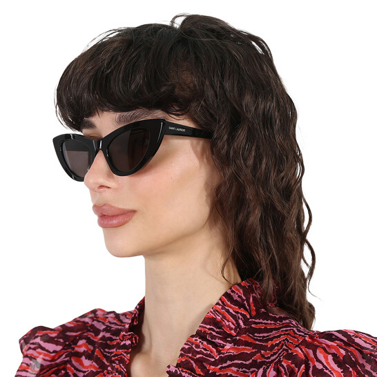 Saint Laurent Open Box - Saint Laurent Grey Cat Eye Ladies Sunglasses ...