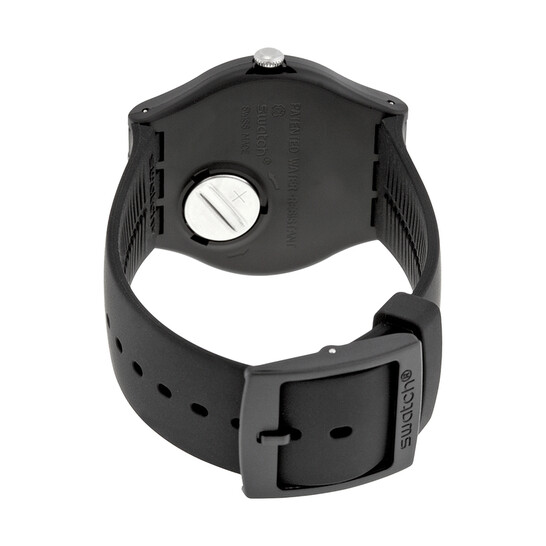 Swatch Open Box - Swatch Secret Service Grey Dial Black Silicone Unisex ...