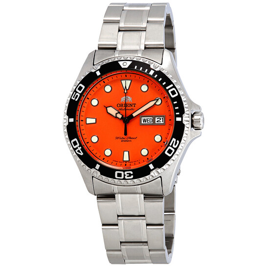 Orient Ray Raven II Automatic Orange Dial Men's Watch TAA02006M ...