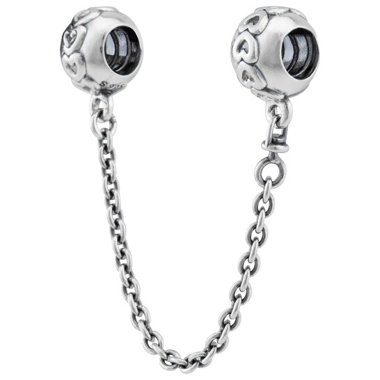 Pandora Band Of Hearts Safety Chain Charm In Sterling Silver 791088-05 ...