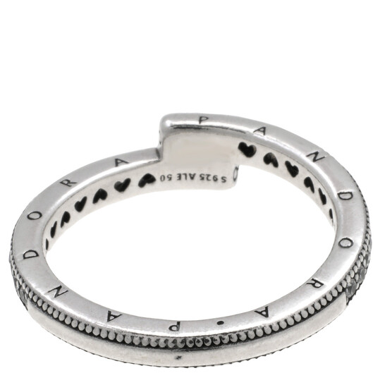 Pandora Ladies Sterling Silver Sparkling Overlapping Ring, Size 50 ...
