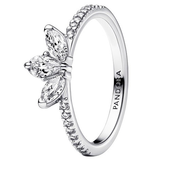 Pandora Timeless Sparkling Herbarium Sterling Silver Cluster Ring, Size ...