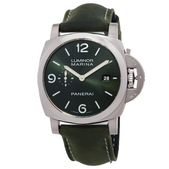 Panerai Luminor Marina Titanio Automatic Green Dial Watch PAM03325 ...