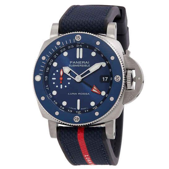 Panerai Submersible GMT Automatic Blue Dial Men's Watch PAM01507 ...