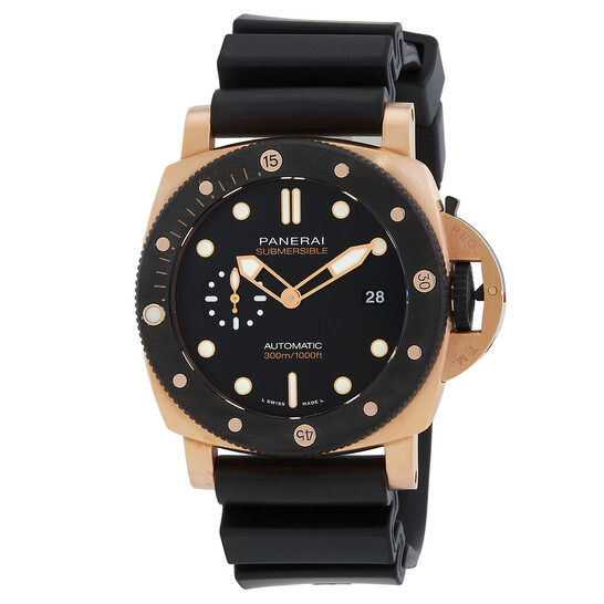 Panerai Submersible Goldtech OroCarbo Automatic Black Dial Men's Watch ...