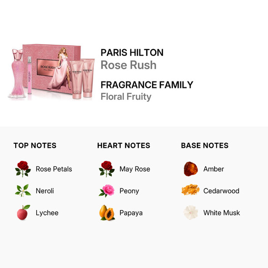 Paris Hilton Ladies Rose Rush Gift Set Fragrances 608940583593 ...