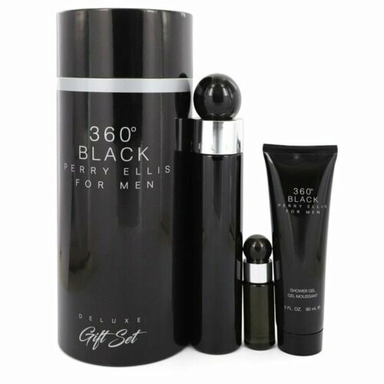 Perry Ellis Men's 360 Degrees Black for Men (Deluxe Set) Gift Set ...