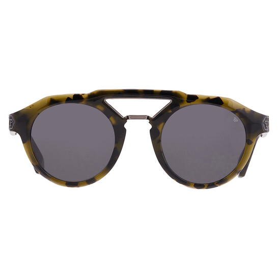 Philipp Plein Grey Oval Men's Sunglasses SPP045M 092I 50 190605418260 ...