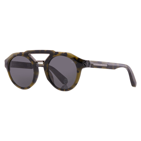 Philipp Plein Grey Oval Men's Sunglasses SPP045M 092I 50 190605418260 ...