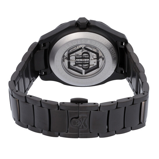 Philipp Plein Skeleton Spectre Automatic Crystal Black Dial Men's Watch ...