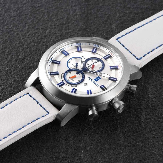 Polanti Rogue Chronograph Quartz White Dial Men's Watch RG0001W-SS ...