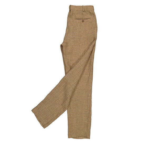 Polo Ralph Lauren Prince Of Wales Check Linen Trousers, Size 2 ...