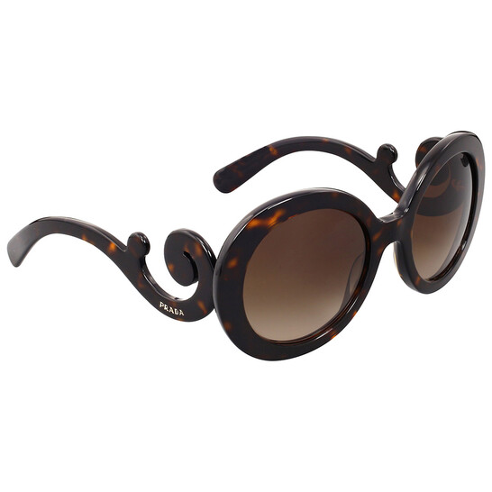 Prada Baroque Brown Round Ladies Sunglasses PR 27NS 2AU6S1 55 ...