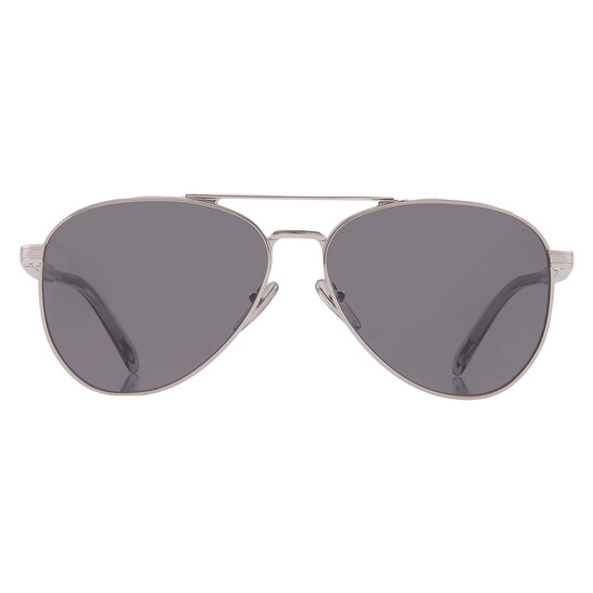 Prada Dark Grey Flash Silver Pilot Men's Sunglasses PR A58S 1BC175 61 ...