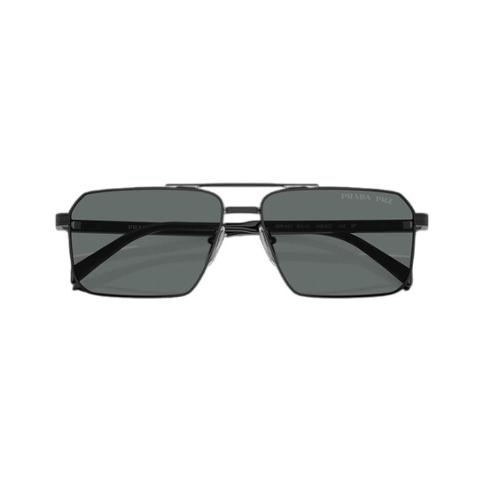Prada Polarized Dark Grey Navigator Men's Sunglasses PR A57S 1AB5Z1 58 ...