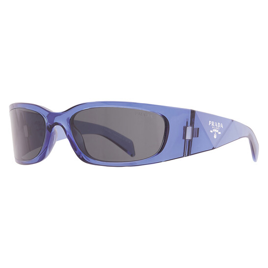 Prada Dark Grey Wrap Men's Sunglasses PR A19S 15R5S0 60 8056262084113 ...
