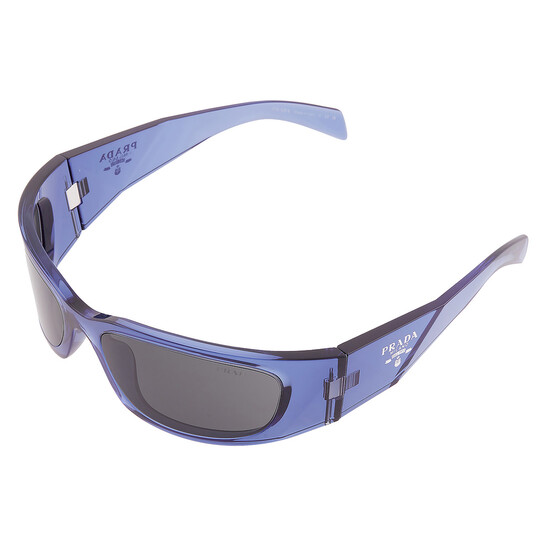 Prada Dark Grey Wrap Men's Sunglasses PR A19S 15R5S0 60 8056262084113 ...