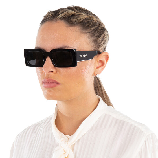 Prada Grey Rectangular Ladies Sunglasses PR A07S 1AB5S0 52 ...