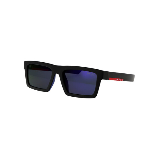 Prada Linea Rossa Dark Blue Mirror Purple Rectangular Men's Sunglasses ...