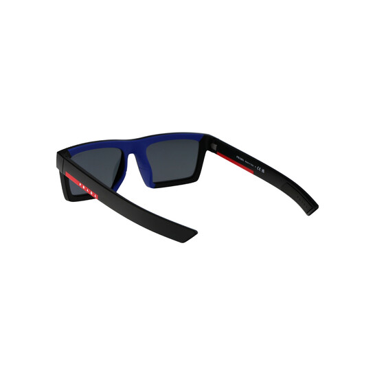 Prada Linea Rossa Dark Blue Mirror Purple Rectangular Men's Sunglasses ...