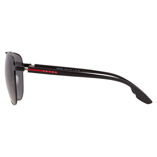 Prada Linea Rossa Grey Pilot Men's Sunglasses PS 52WS 1BO06F 61 ...