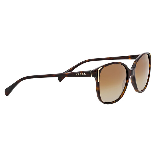 Prada Polarized Brrown Gradient Square Ladies Sunglasses PR 01OS 2AU6E1 ...