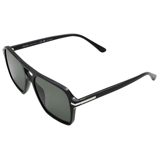 Prada Polarized Green Navigator Men's Sunglasses PR 20YS 1AB03R 55 ...