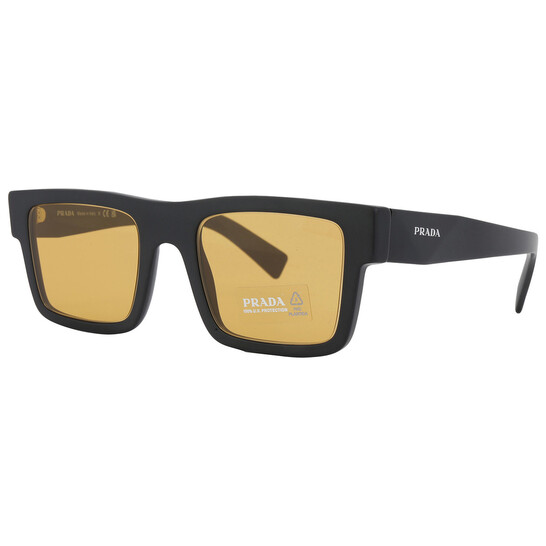 Prada Yellow Rectangular Men's Sunglasses PR 19WS 1BO0B7 52 ...