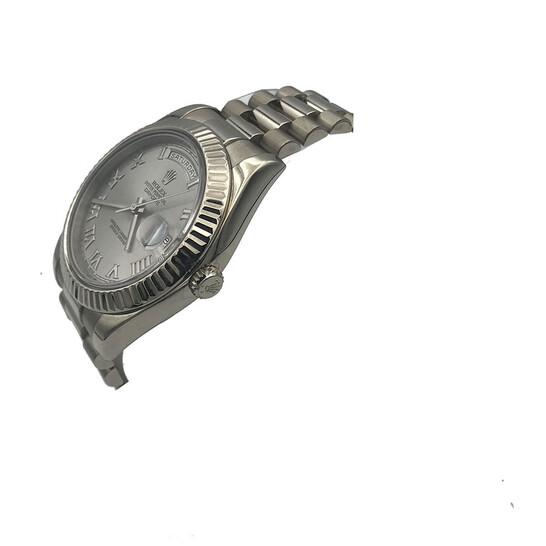 Rolex Pre-owned Rolex Day-Date II Automatic Chronometer Diamond Silver ...