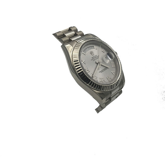 Rolex Pre-owned Rolex Day-Date II Automatic Chronometer Diamond Silver ...