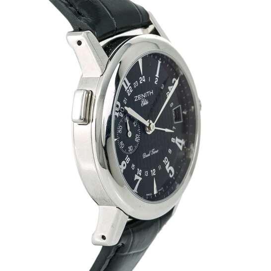 Zenith Pre-owned Zenith Elite V Dual Time Black Dial Men's Watch 01/02 ...