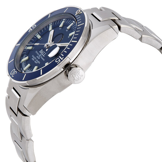 Ball Pre-owned Ball Roadmaster Automatic Moon Phase Blue Dial Watch ...