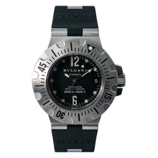 Bvlgari Pre-owned Bvlgari Diagono Black Dial Men's Watch SD42S - Pre-Owned Watches, Diagono ...