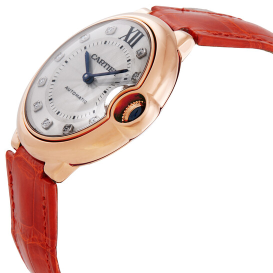 Cartier Pre-owned Cartier Ballon Bleu Silver Dial 18kt Pink Gold Ladies ...