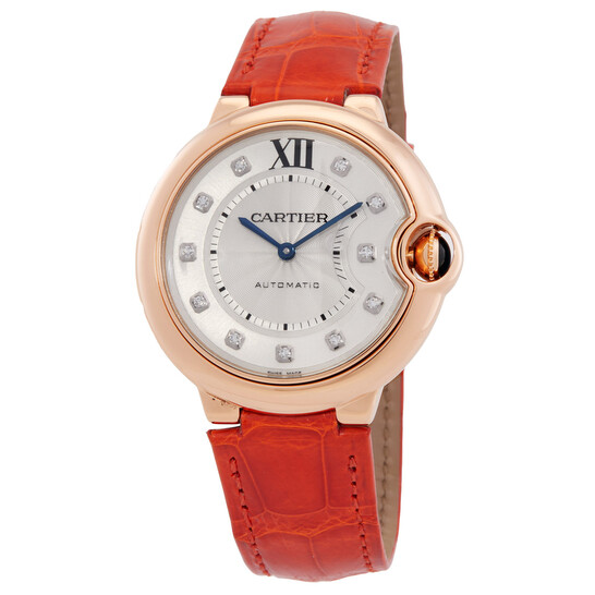 Cartier Pre-owned Cartier Ballon Bleu Silver Dial 18kt Pink Gold Ladies ...
