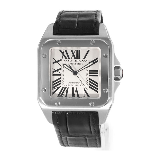 Cartier Pre-owned Cartier Santos 100 Automatic Silver Dial Men's Watch ...