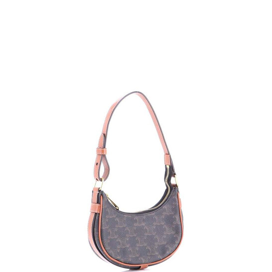 Celine Pre-owned Celine Mini Triomphe Coated Canvas Ava Shoulder Bag ...