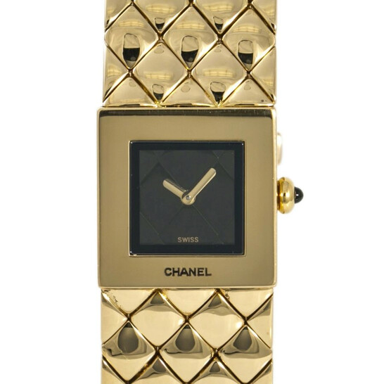 Chanel Pre-owned Chanel Matelasse Black Dial Ladies Watch CHA01-021115 ...