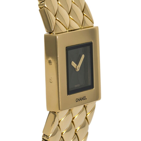 Chanel Pre-owned Chanel Matelasse Black Dial Ladies Watch CHA01-021115 ...