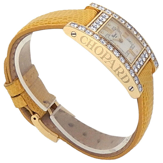 Chopard Pre-owned Chopard H Square Diamond Mother of Pearl Dial Ladies ...