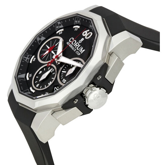 Corum Pre-owned Corum Admirals Cup Chronograph Black Dial Men's Watch ...