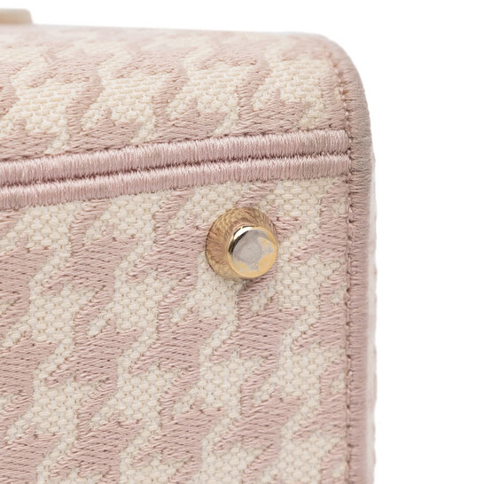 Dior Pre-owned Dior Medium Embroidered Canvas Houndstooth Lady D Lite ...