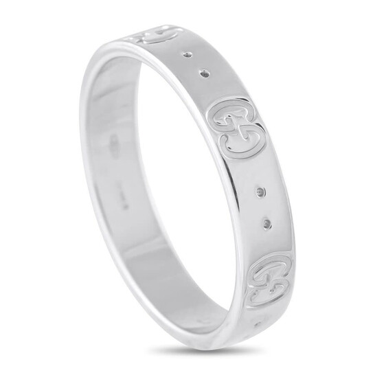 Gucci Pre-Owned Gucci Icon 18K White Gold Ring GU23 100925 GU23-100925 ...