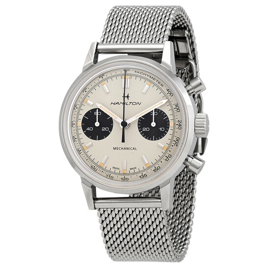 Hamilton Pre-owned Hamilton Intra-Matic Chronograph Hand Wind Silver ...