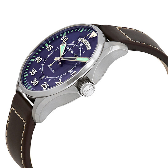 Hamilton Pre-owned Hamilton Khaki Aviation Automatic Blue Dial Men's ...