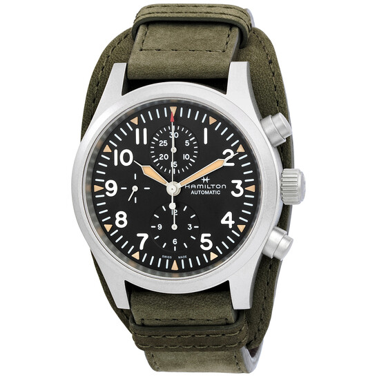 Hamilton Pre-owned Hamilton Khaki Field Chronograph Automatic Black ...