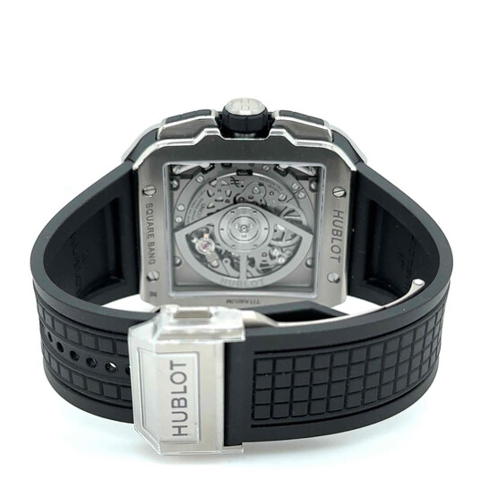 Hublot Pre-owned Hublot Square Bang Chronograph Transparent Dial Men's ...
